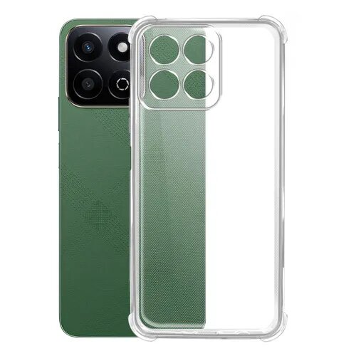 Чехол (клип-кейс) BORASCO для Honor X7c, противоударный, прозрачный [73872]