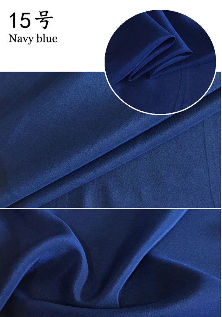 Натуральная шелковая ткань CDC patchwork algodon Креп-де-Шин белый черный 1 м х 1,14 м Темно-синий, cxsc144