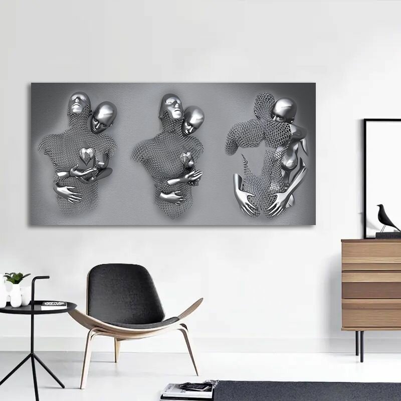 Картина "Металлическая любовь" от ВсеКартины. тут, на подрамнике, дерево, поп-арт, 40x80 см