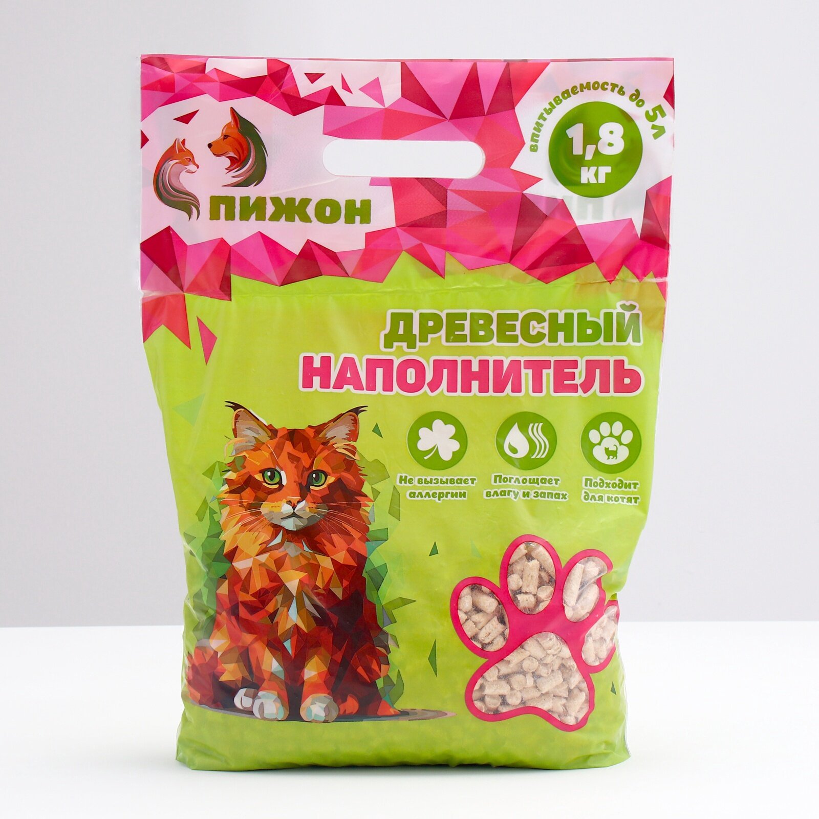 Наполнитель древесный «Пижон» 5 л