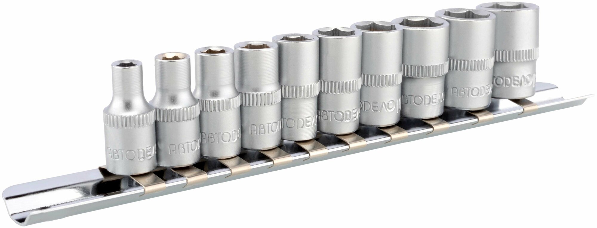 Набор головок 10 предметов 1/4, 4-13 мм Автодело