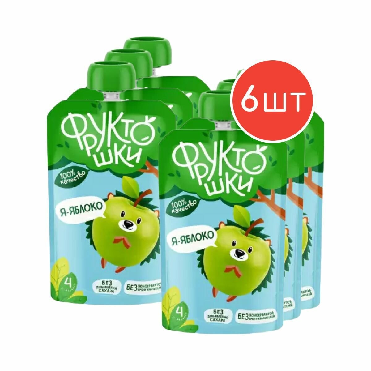 Пюре Фруктошки яблоко 90г 6шт