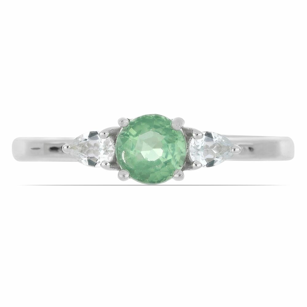 Кольцо, серебро, 925 проба, родирование, кианит, топаз