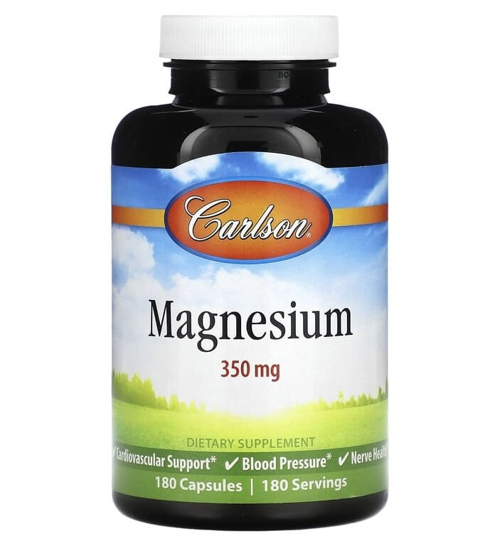 Carlson Magnesium, Магний 350 мг 180 капсул
