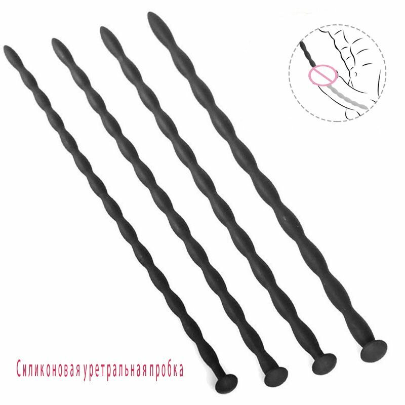 Расширитель уретральный Длинная черная силиконовая уретральная палочка Товары для взрослых.