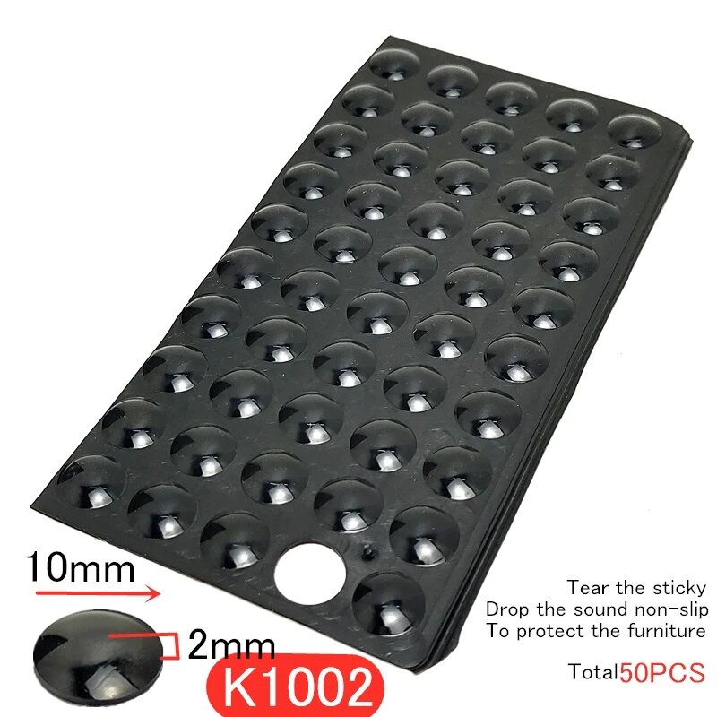 Силиконовые бамперы для дверей, черные, K1002, 50 шт.