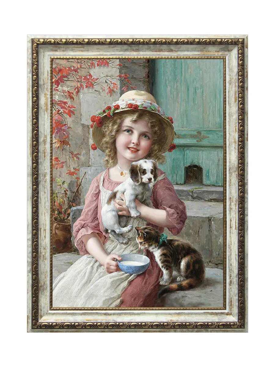 Картина "Дети" в классической раме 29*39 см