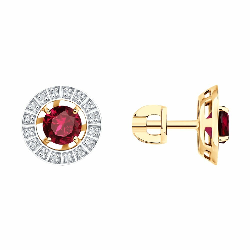 Серьги, красное золото, 585 проба