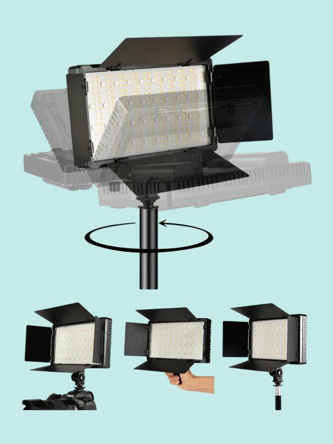 Видеосвет профессиональный PRO LED 600c блоком питания без штатива 50W черный