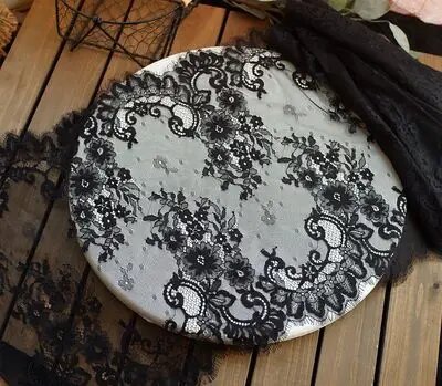 Кружевная ткань шантилье 40 см 3 м black