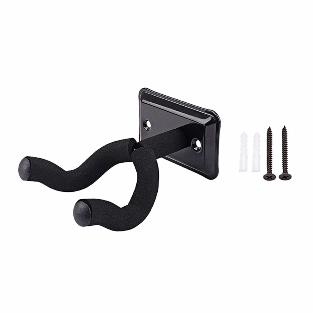 Вешалка для гитары, держатель с крючком, настенное крепление, черные металлические вешалки гитар всех размеров