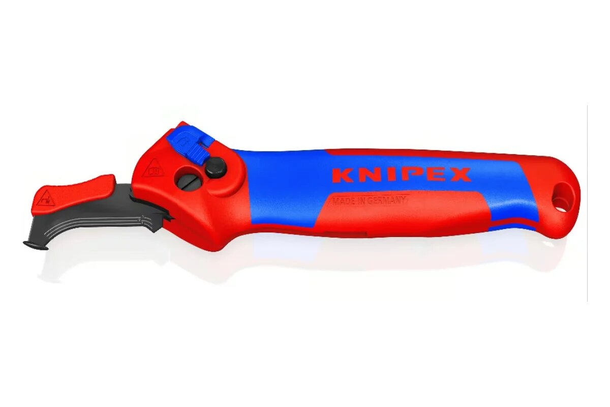 Нож для кабеля Knipex с "пяткой", с трещоткой, 146 мм, 2К ручка
