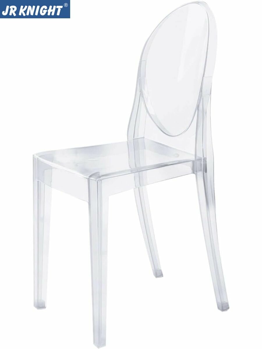 2 Прозрачный акриловый стул со спинкой для дома, кухни, гостиной и спальни