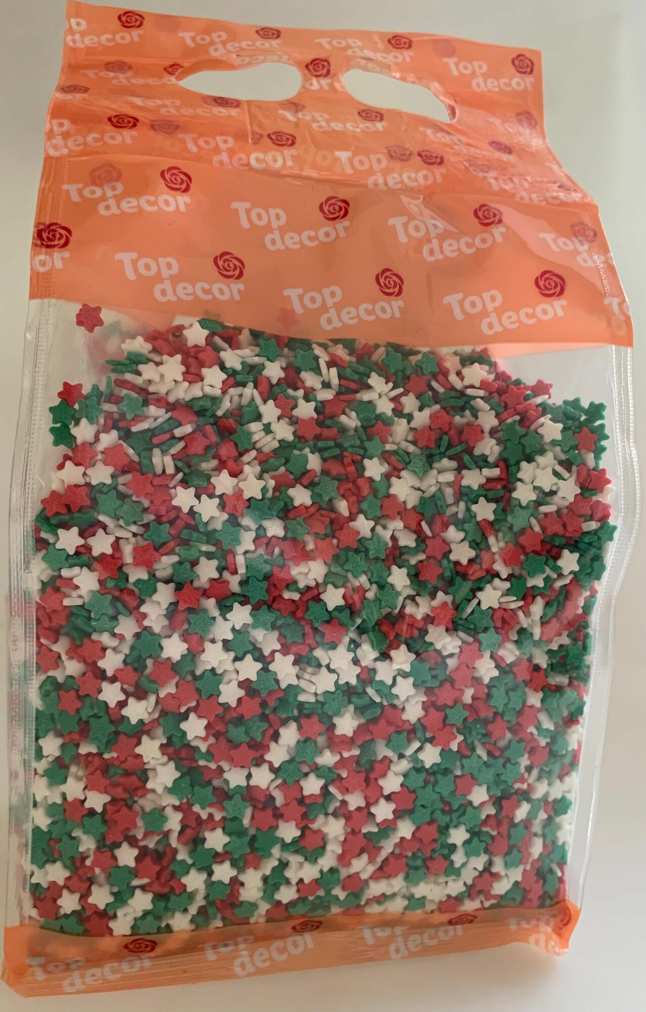 Посыпка "Звёзды мини , красные, белые, зеленые " 750 гр, 15789