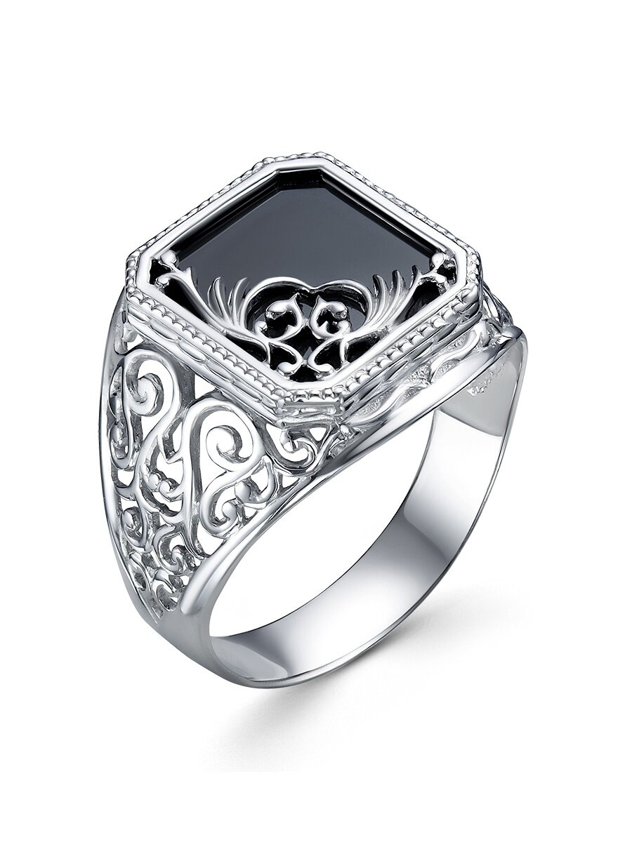 Печатка, серебро, 925 проба, родирование, фианит