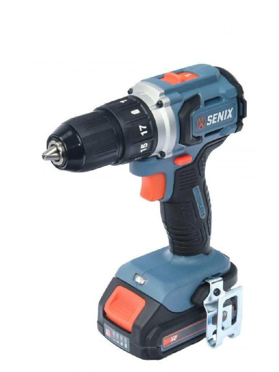 Дрель-шуруповерт аккумуляторная Senix PDDX2-M2-EU KIT С АКБ и ЗУ, бесщеточный двигатель, реверс, подсветка
