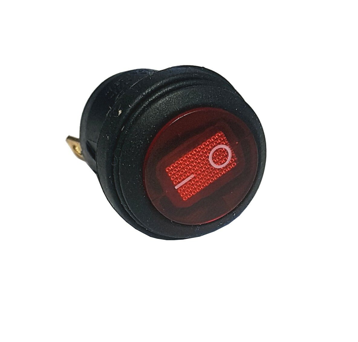 Клавиша 250V 6А круглая красная с подсветкой (3конт) ON-OFF влагозащита TM Nord YADA
