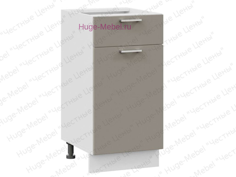 Нижний кухонный шкаф с ящиком 400 Катрин (циркон) Huge Mebel . Ширина 400 Высота 840. Кухонные шкафы
