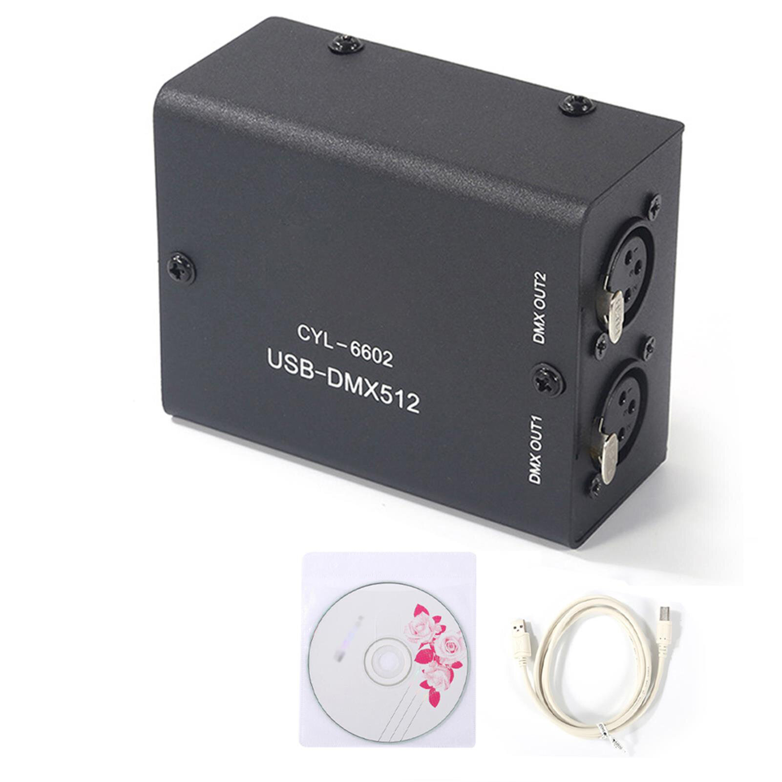 USB to DMX512 Светодиодный контроллер освещения сцены Модуль декодера каналов с компакт-диском