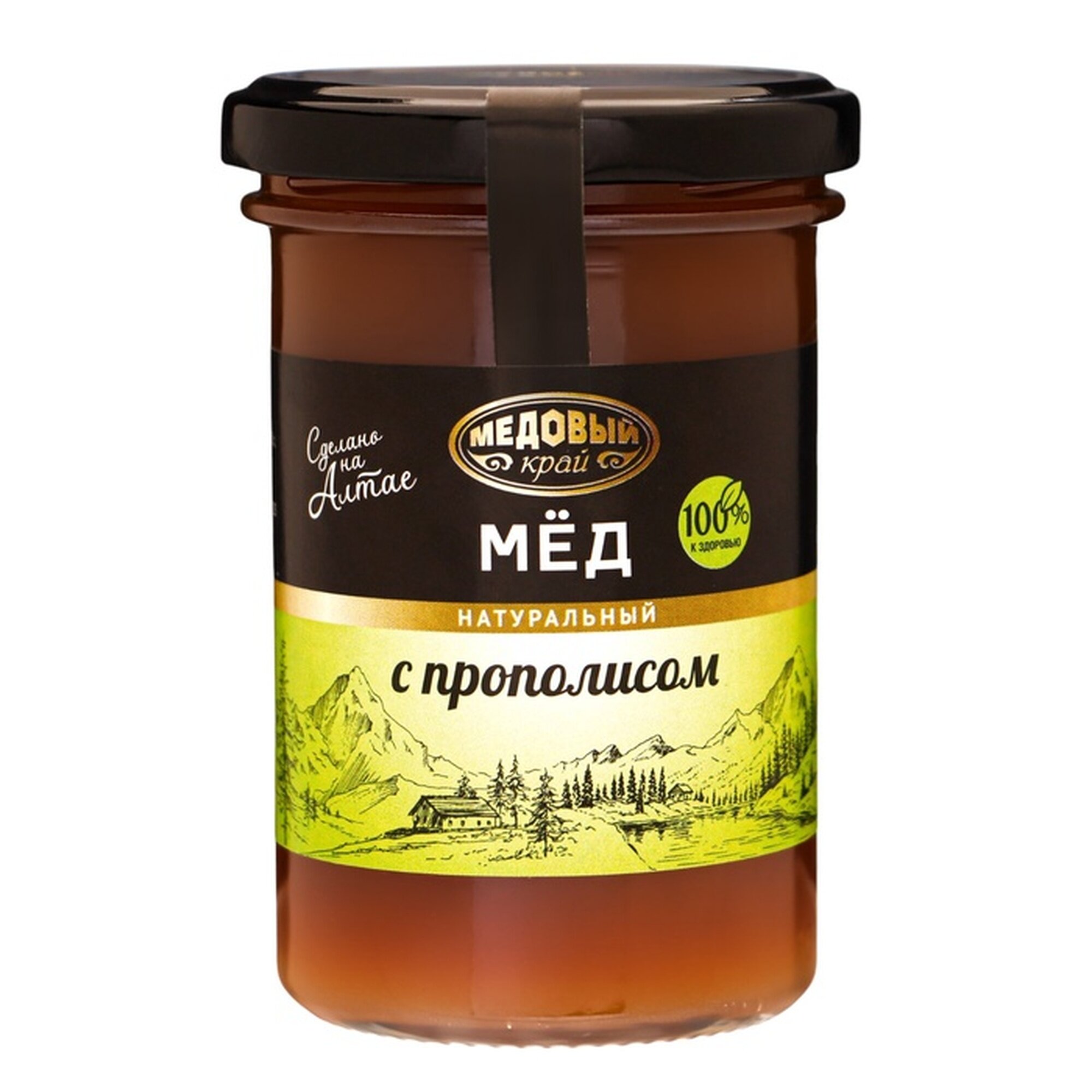 Мёд Медовый край "Алтайский с прополисом", цветочный, стеклянная банка, 300 г