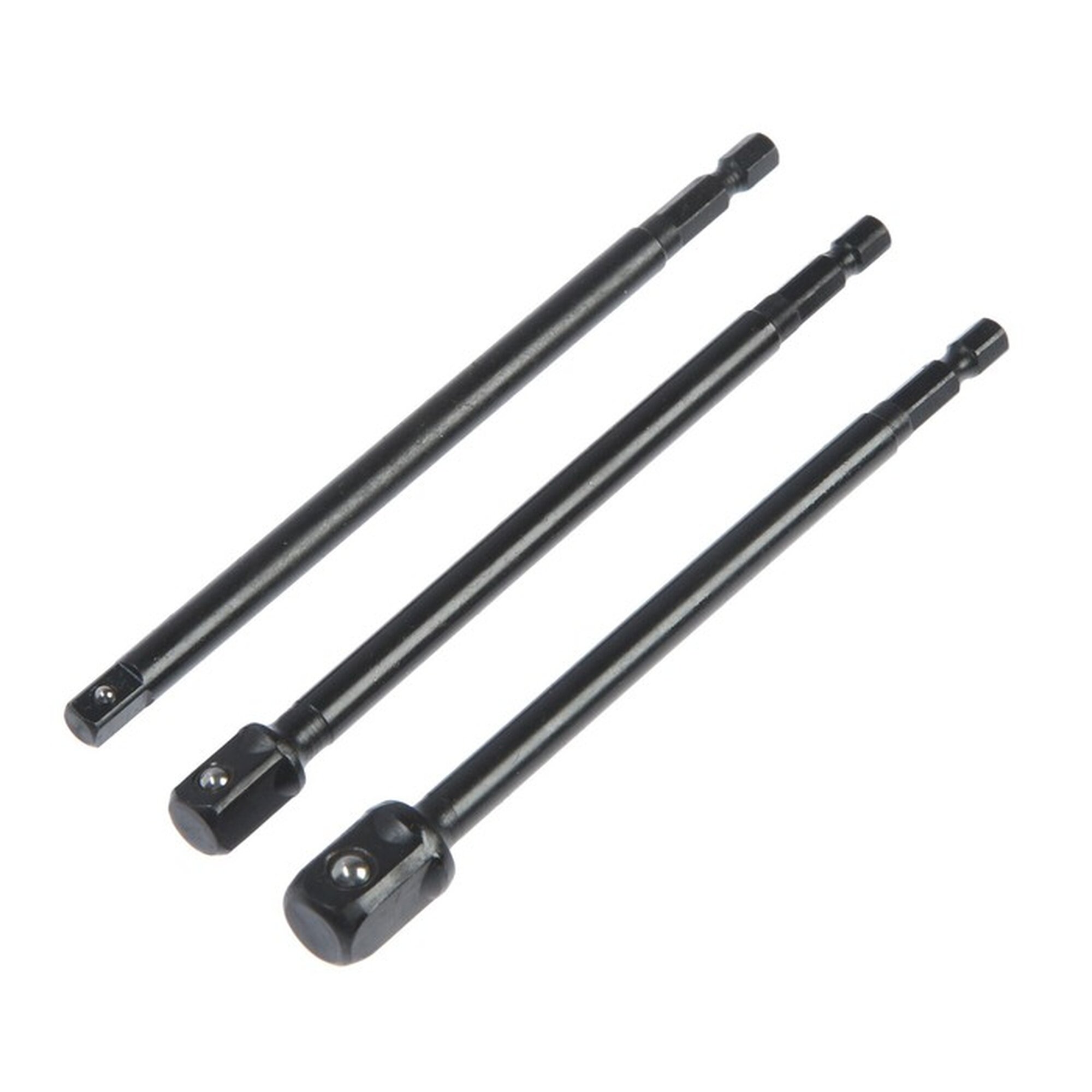 Набор адаптеров для торцевых головок тундра, под квадрат 1/2", 3/8", 1/4", 150 мм, 3 шт.