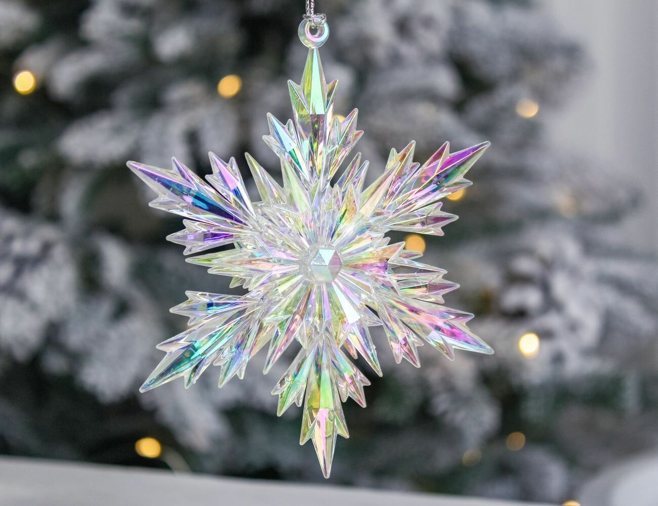 Ёлочное украшение снежинка 'южный полюс', акрил, 13 см, Kurts Adler J5065