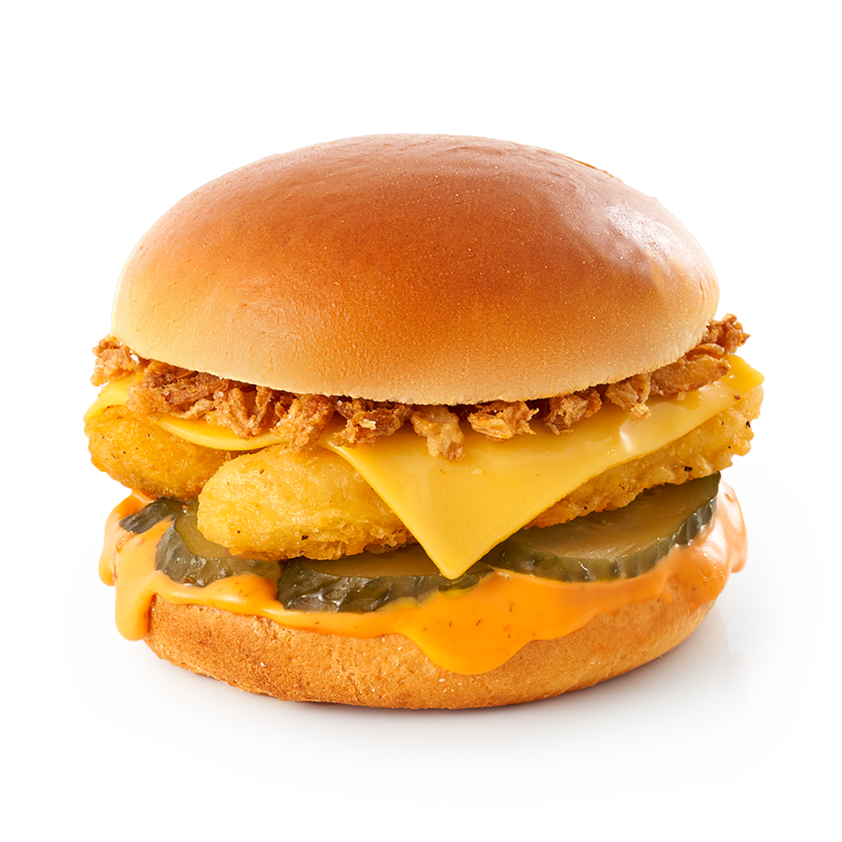 Бургер "Есть Горячее", с курицей, сыром, огурцом, луком, 170 г