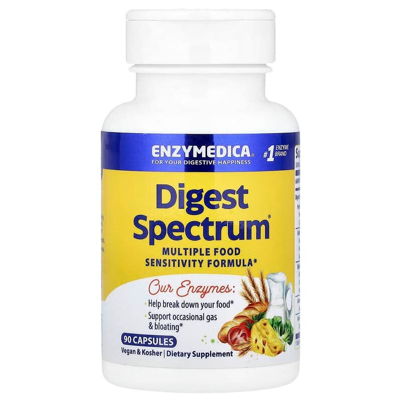 Enzymedica, Digest Spectrum, ферменты для пищеварения, 90 капсул