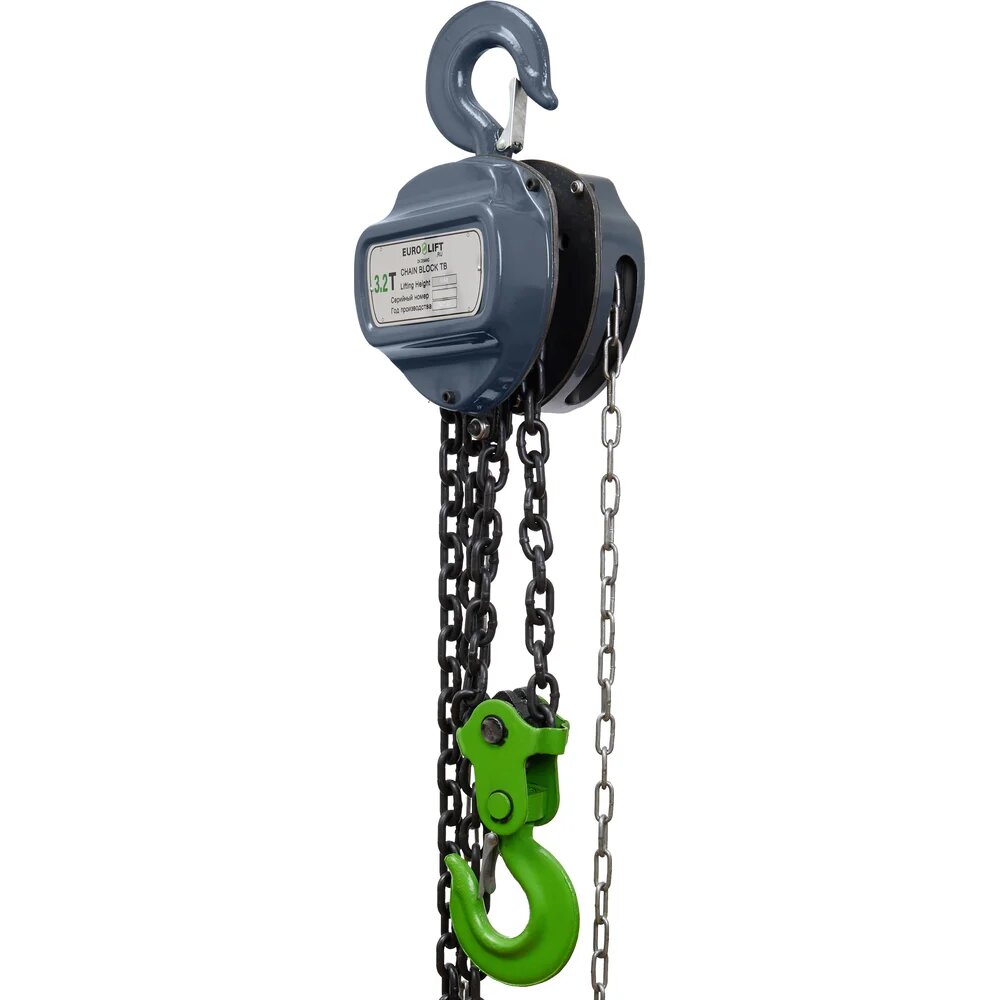 Ручная шестеренная стационарная таль EURO-LIFT ТВ - 3.2тн, 9.0м ТРШ 3,2/9