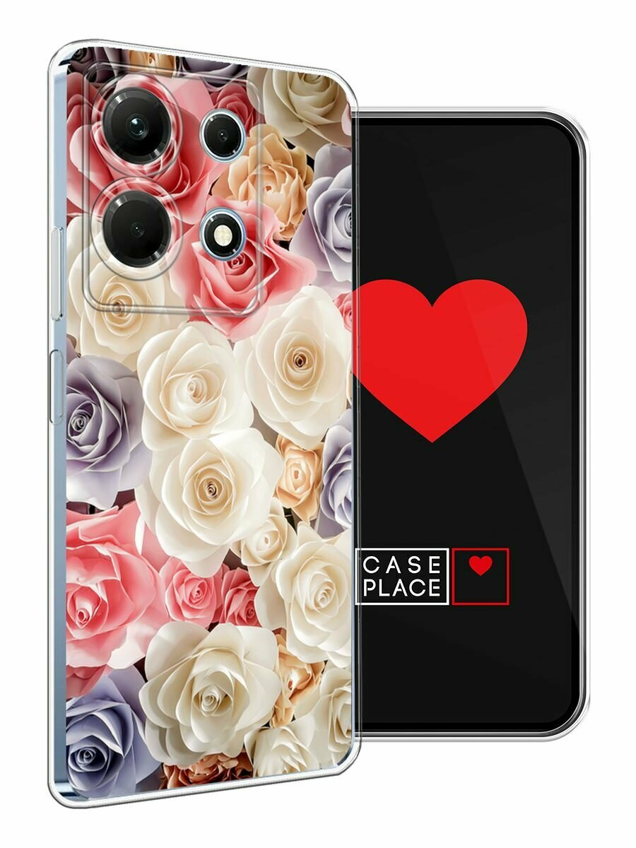 Чехол на Infinix Note 30 4G / Инфиникс Нот 30 4G с принтом "Пастельные розы" — фото 1