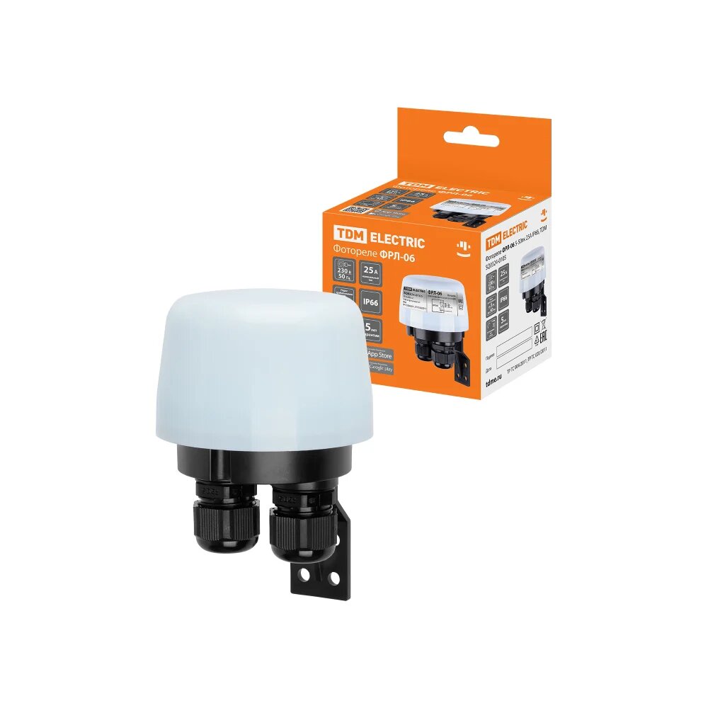 TDM ELECTRIC Фотореле ФРЛ-06 5-50лк 25А IP66, TDM SQ0324-0105