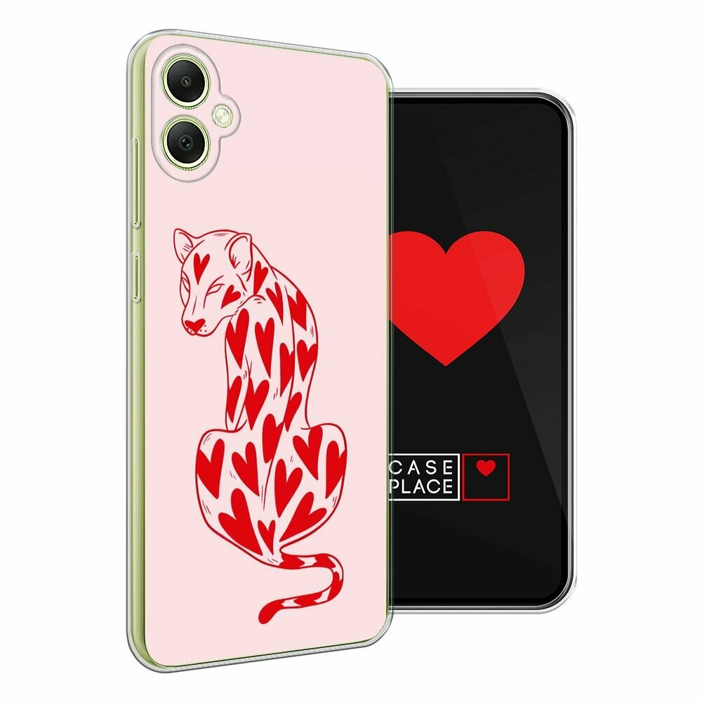 Чехол на Samsung Galaxy A05 / Самсунг Галакси A05 с принтом "Heart panther 1 - 14 февраля" — фото 1
