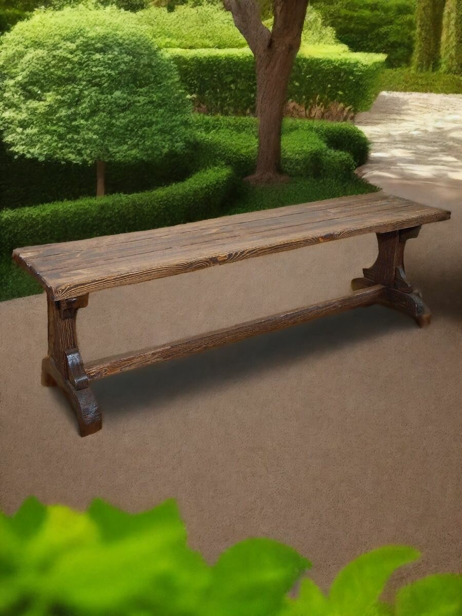 Лавка деревянная Ирбея №6, 160х42х47 см. натуральное дерево, массив сосны