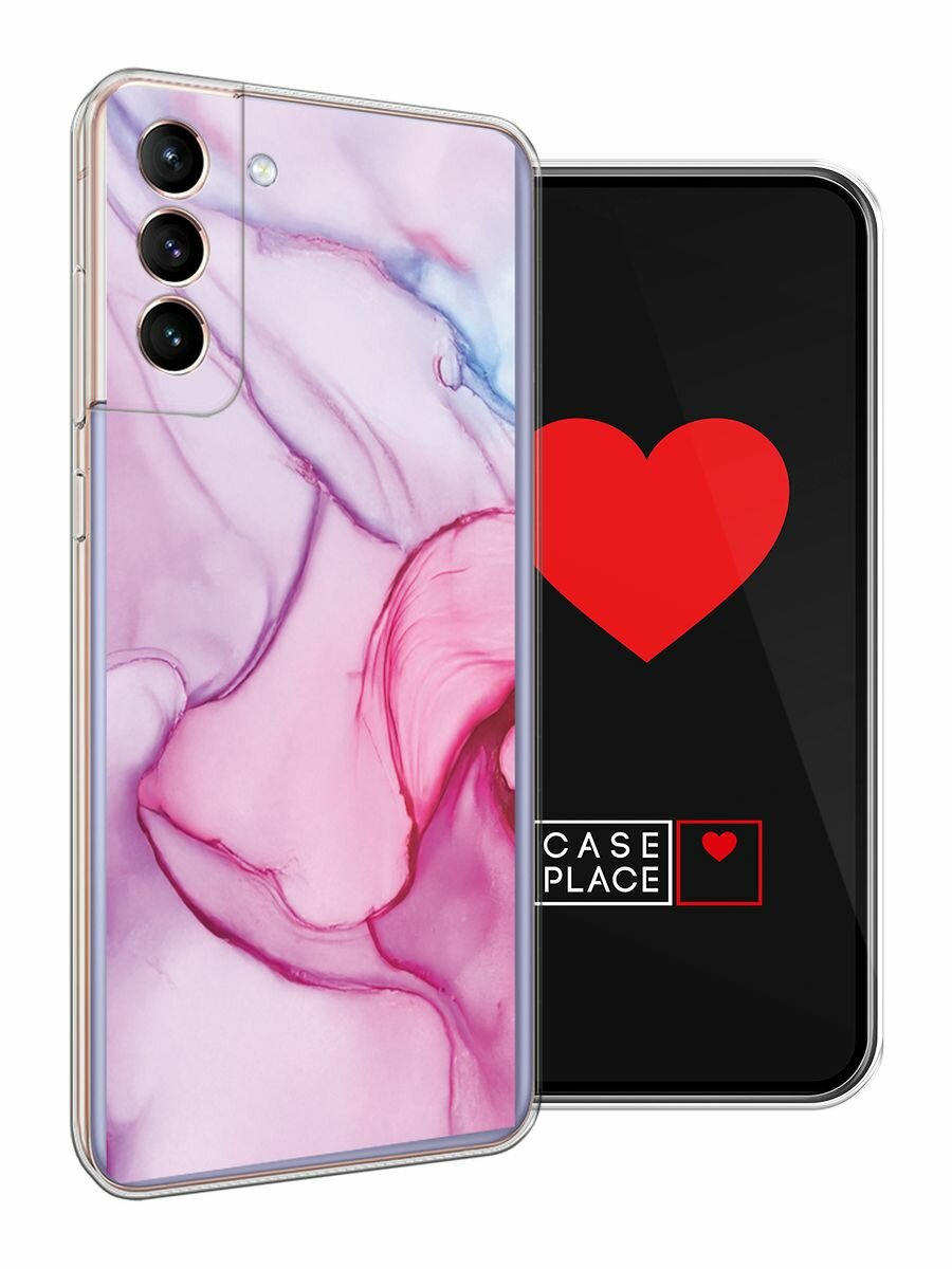Чехол на Samsung Galaxy S21 + / Самсунг Галакси S21 Плюс с принтом "Розовые мраморные разводы" — фото 1