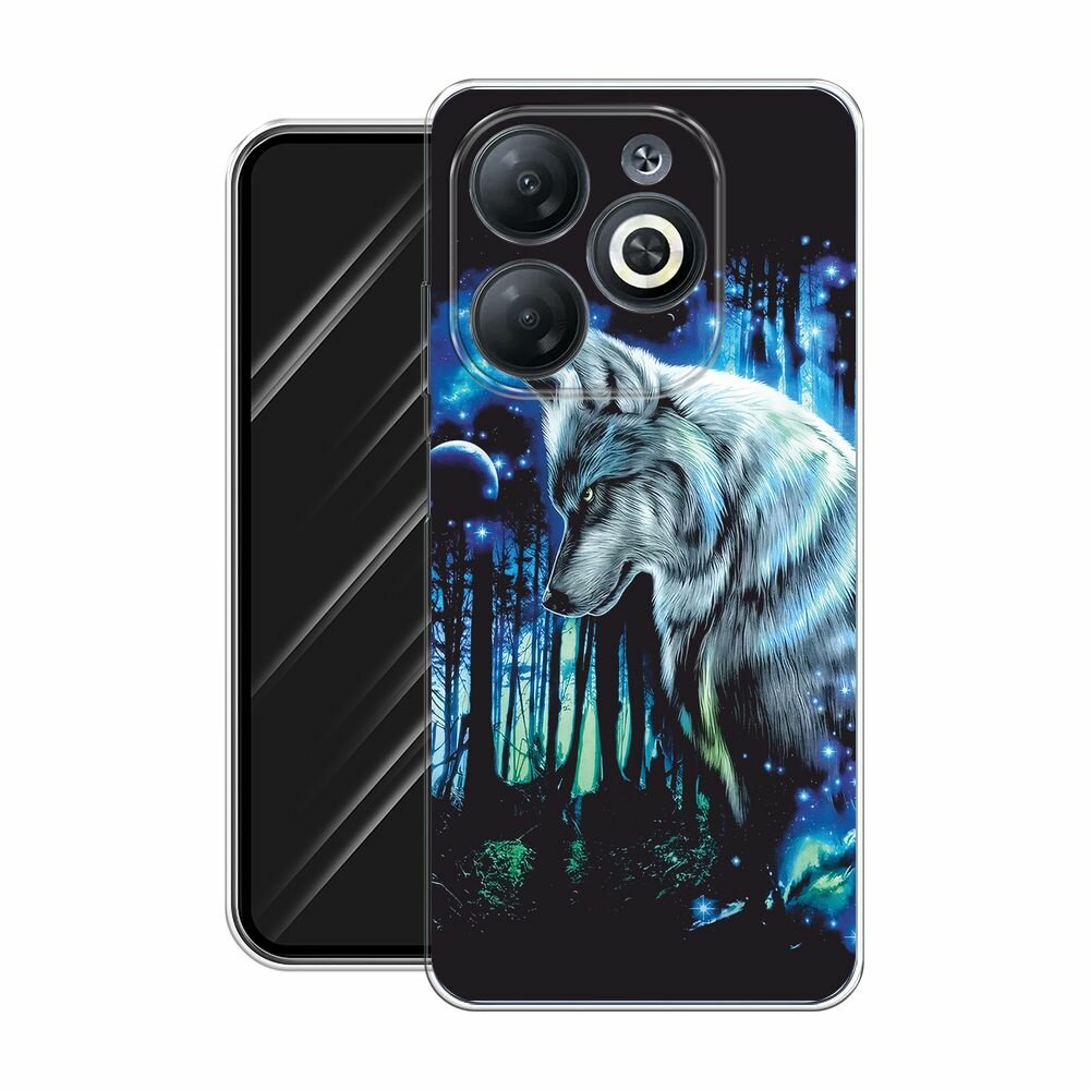 Чехол на Infinix Smart 8/8 HD/HOT 40i / Инфиникс Смарт 8/8 HD/HOT 40i с принтом "Сказочный волк" — фото 1