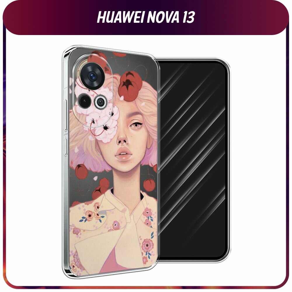 Чехол на Huawei Nova 12/Nova13 / Хуавей Нова 12/Нова 13 с принтом цветочная анархия, прозрачный