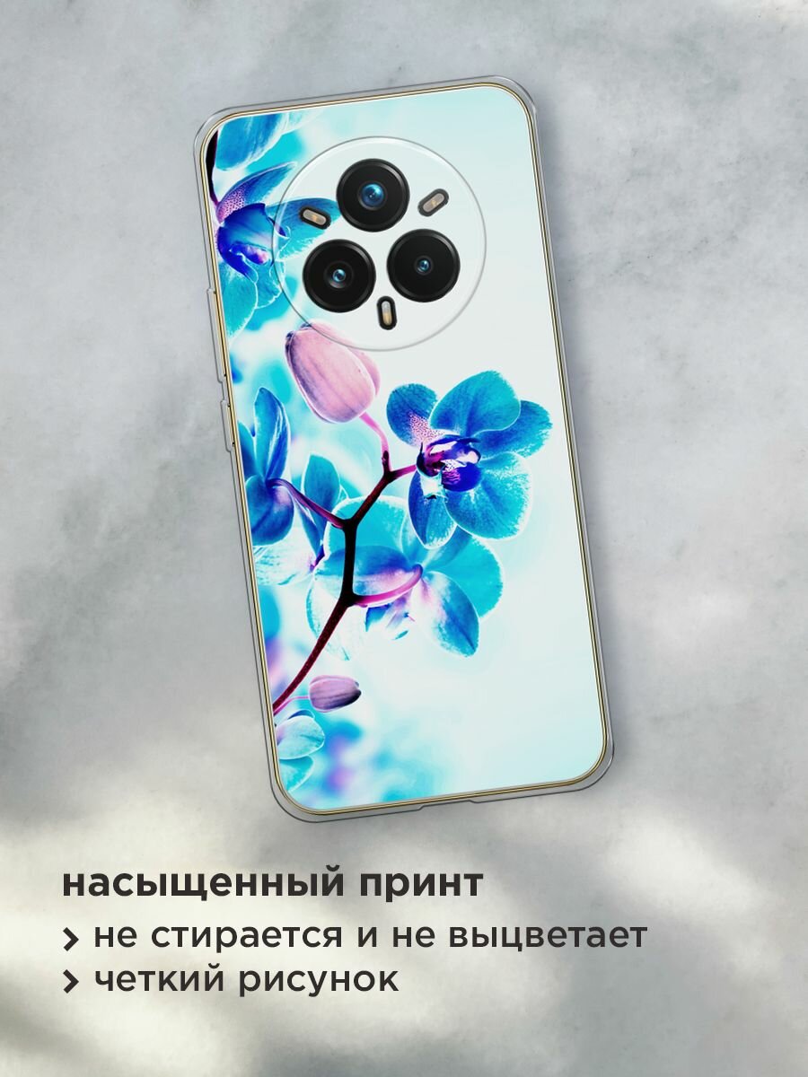 Чехол на Realme 14 Pro+ / Реалми 14 Про+ с принтом "Голубая орхидея" — фото 1
