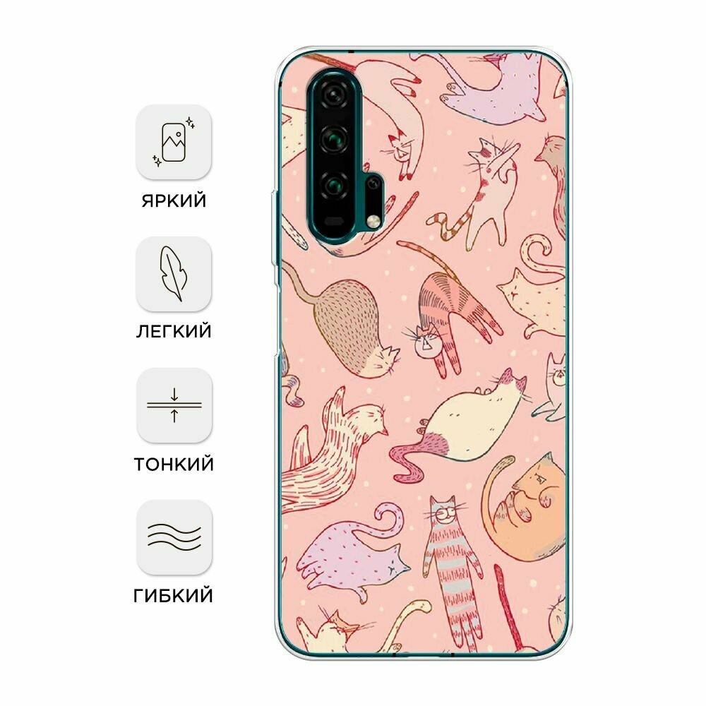 Чехол на Honor 20 Pro / Хонор 20 Про с принтом "Розовое счастье" — фото 1