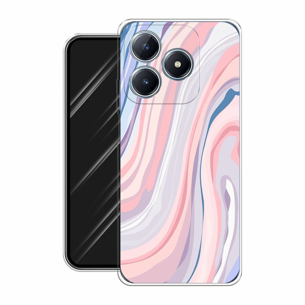Силиконовый чехол на Realme C63 / Реалми С63 с принтом Слои краски — фото 1