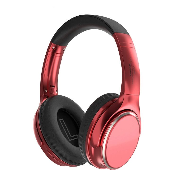Беспроводные наушники Bluetooth красного цвета в винтажном дизайне для фитнеса, высококачественный звук и портативность