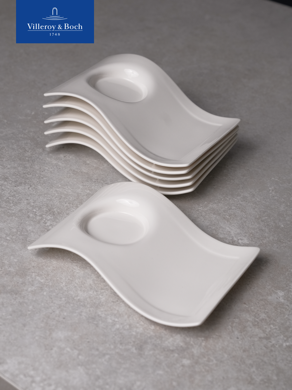 Набор блюдец 20*14 см, 6 предметов, NewWave, Villeroy & Boch, Премиум-Фарфор