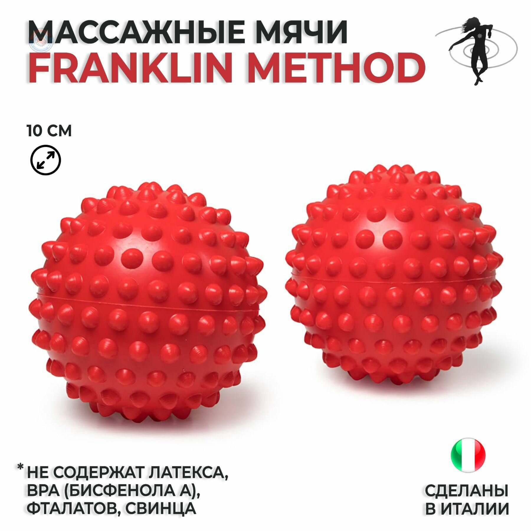 Мяч для миофасциального релиза и массажа Franklin Easy Grip Ball набор из 2 мячей для расслабления мышц, сенсорной стимуляции и улучшения кровообращения
