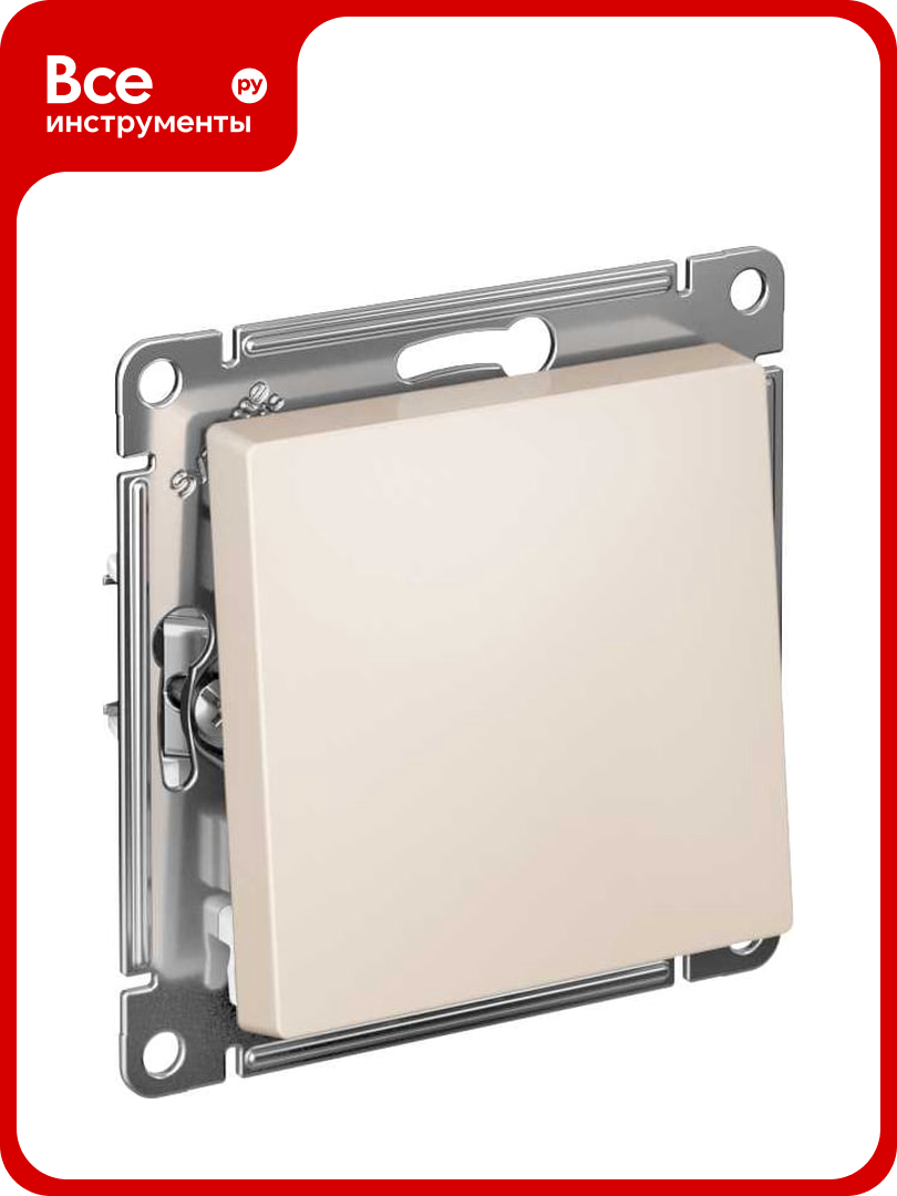 Выключатель Systeme Electric ATLASDESIGN с самовозвратом, сх.1, 10АХ, мех, быстрозажим. клем, бежевый