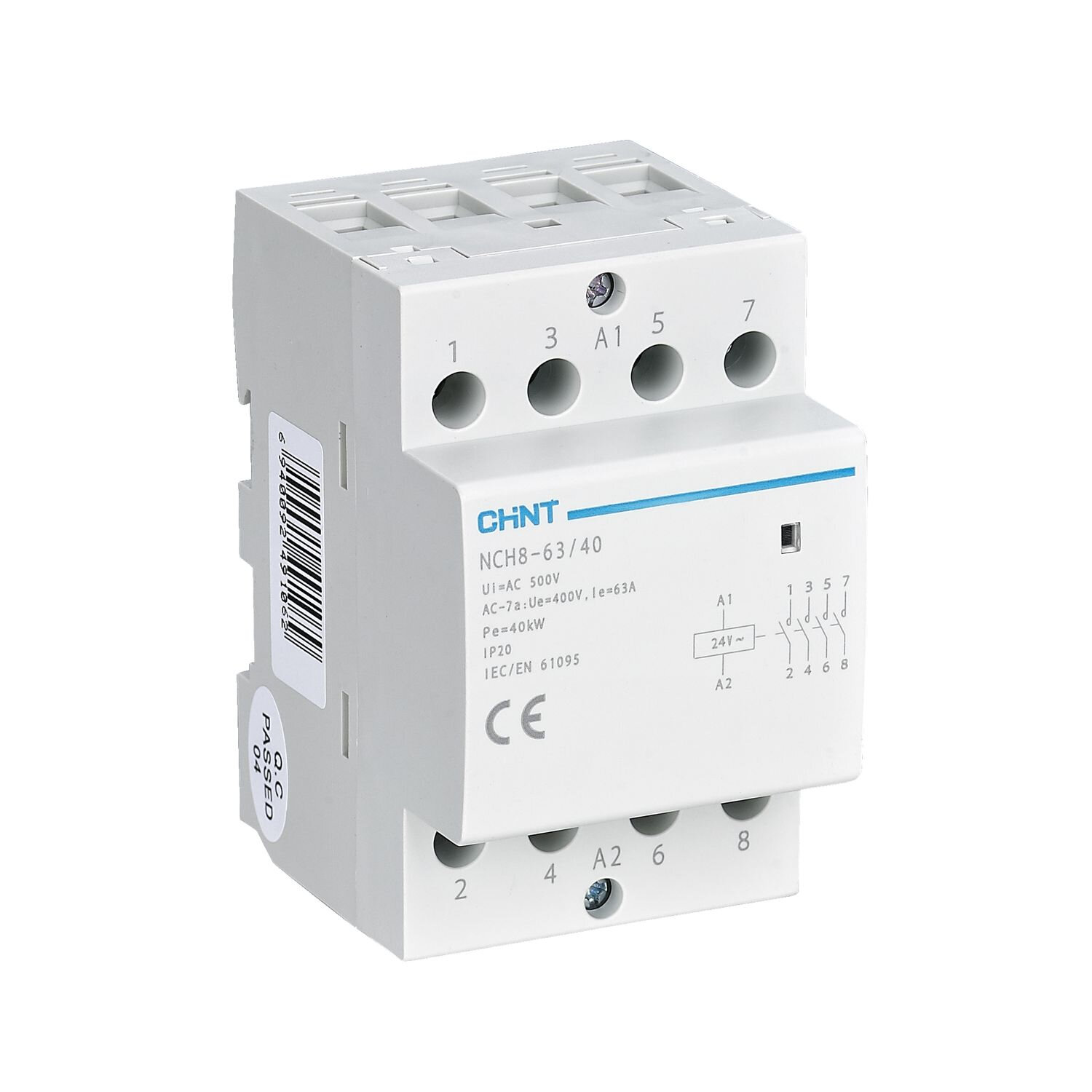 256101 Контактор модульный NCH8-63/40 63A 4НО AC220/230В 50Гц (R)(CHINT)