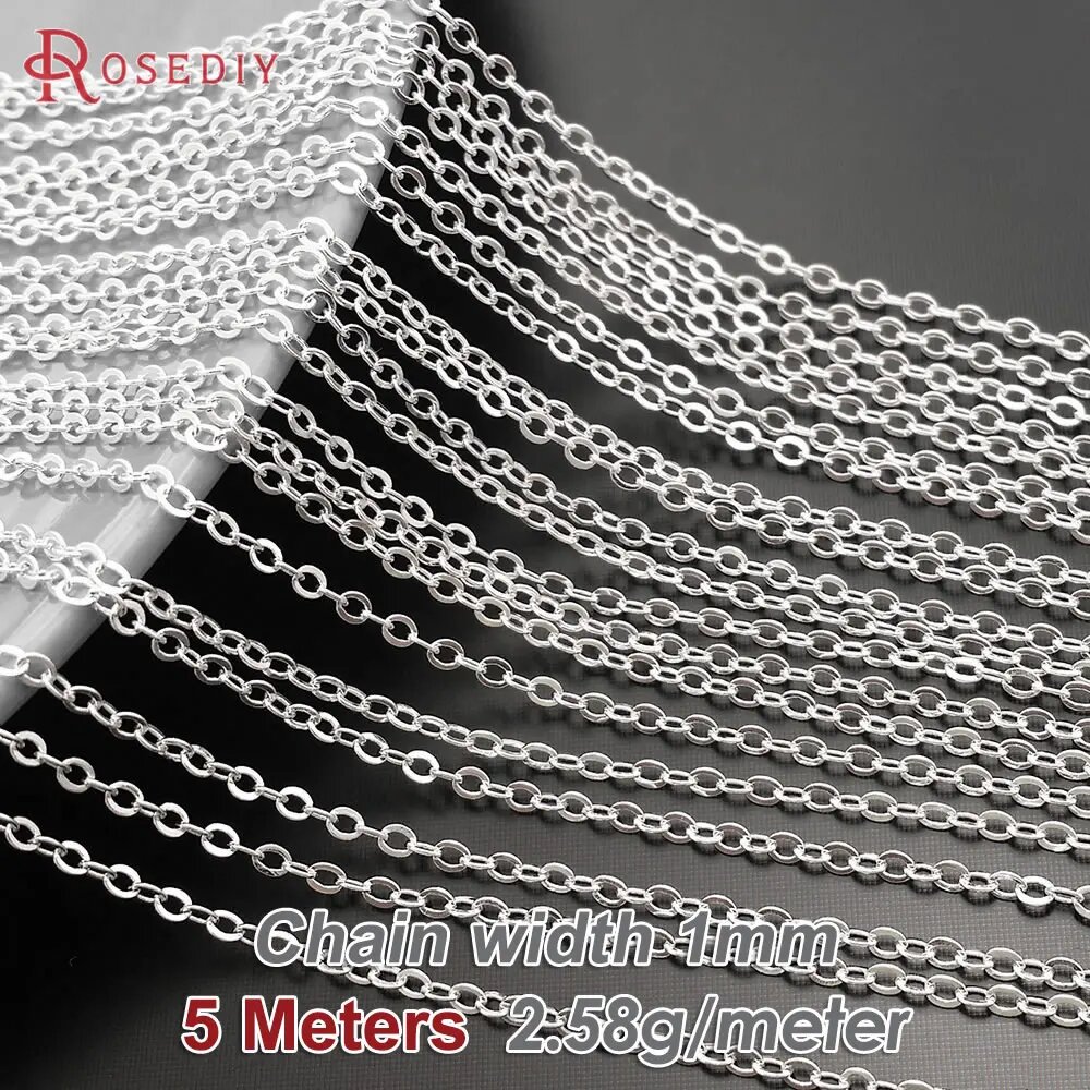 Медные плоские овальные цепочки Rosediy