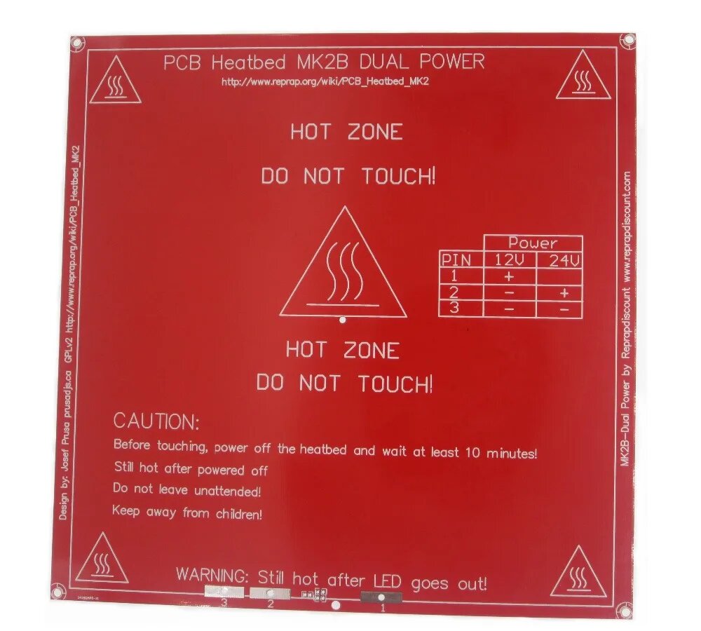 HAILANGNIAO Модернизированные детали печатной платы с подогревом MK2B, двойная нагревательная кровать, 12 В, 24 В, красный MK2 B, 3D-принтеры с горячей кроватью, часть нагрева 214 мм x 214 мм