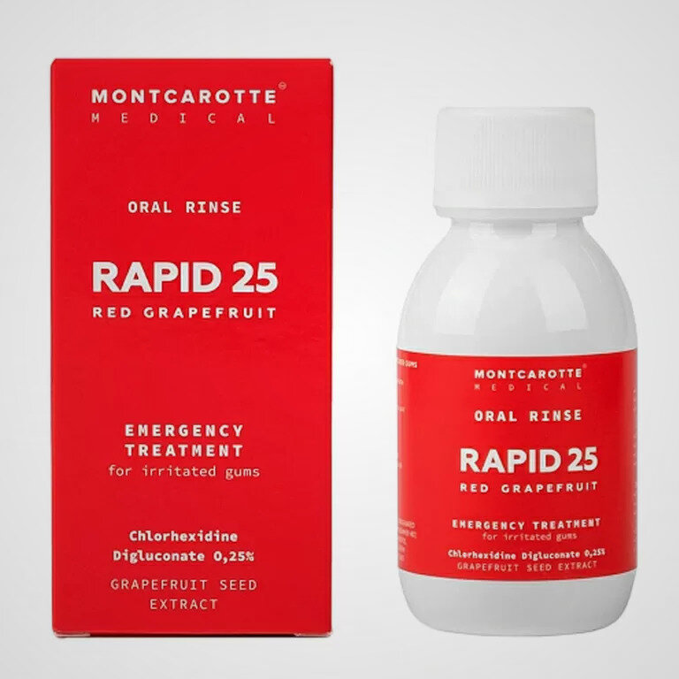 Oполаскиватель для полости рта рапид 25 Красный Грейпфрут 100 мл Montcarotte RAPID25 Oral Rinse Ополаскиватель 100 мл