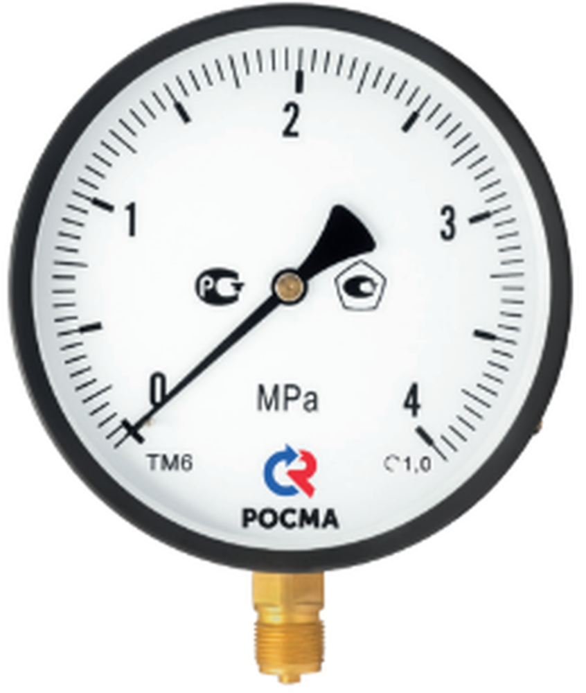 Манометр Росма ТМ-610Р.00 (0-60 МПа) М20х1.5 1.0 общетехнический 150 мм, радиальное присоединение, 0-60 МПа, класс точности 1