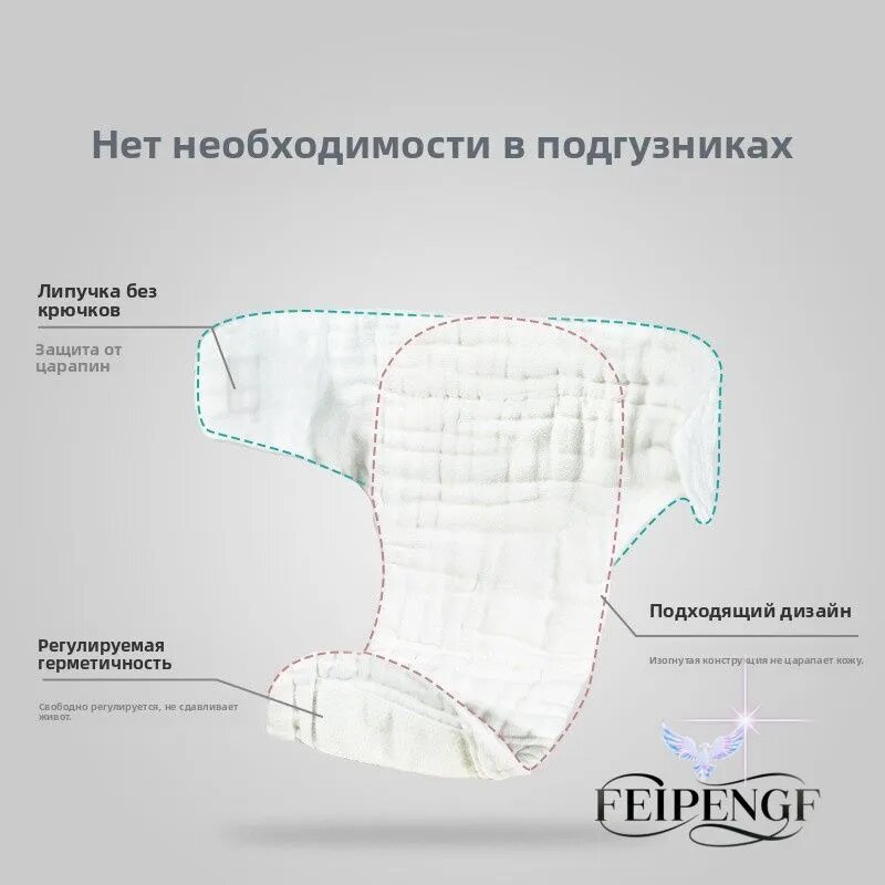 Хлопковые многоразовые подгузники-трусики для новорожденных, марлевые, воздухопроницаемые, подходят для любого времени года