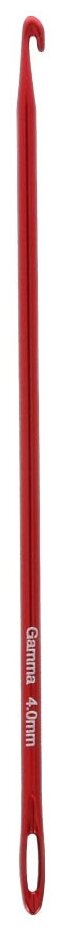 Для вязания Gamma крючок для нукинга HY металл d 4 мм 16.5 см в чехле красный
